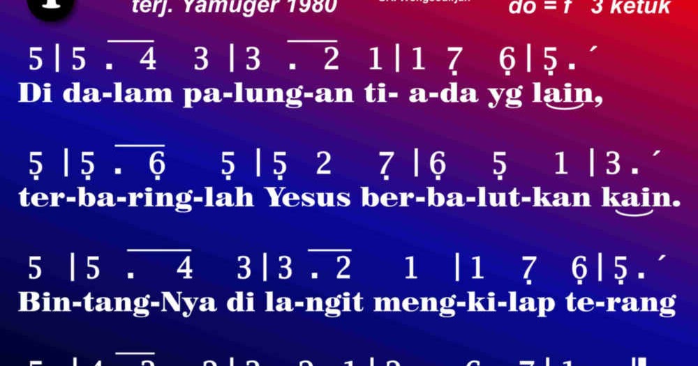 Lirik dan Not NKB 66 Di Dalam Palungan