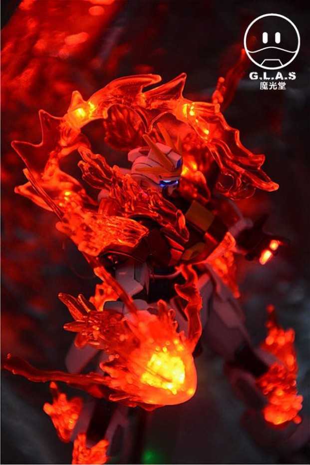 Custom Build: HGBF 1/144 Try Burning Gundam + LED