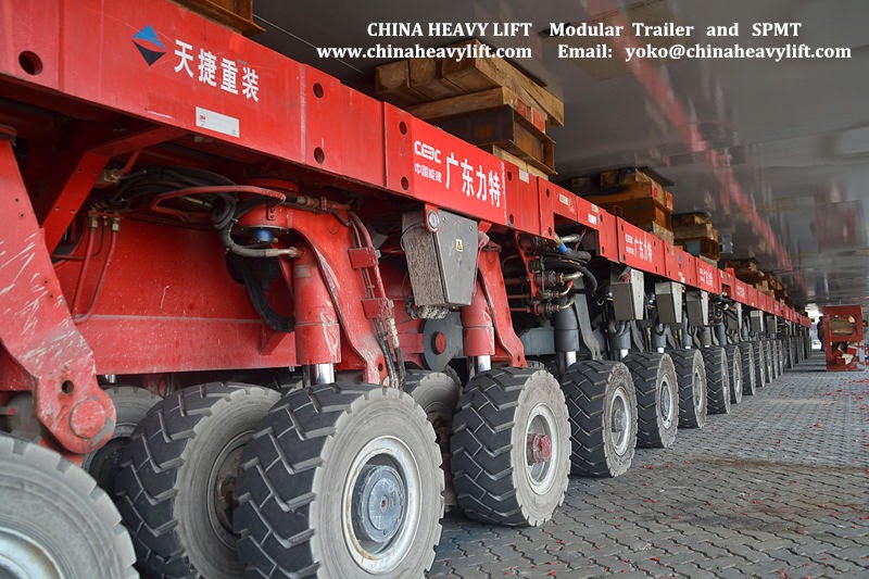 100 axle lines CHINAHEAVYLIFT SPMTs assist 3200t giant bridge section ...