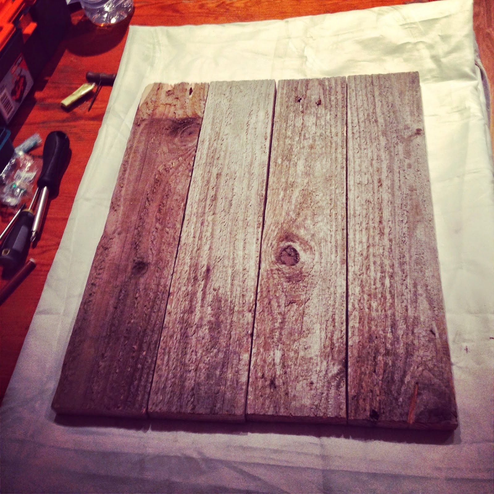 CUADRO CON MADERA Y CLAVOS - Rojosillón