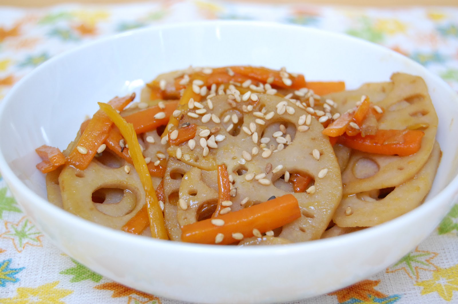Fiona's Japanese Cooking: Kinpira Renkon - Sautéed Lotus Root and Carrot