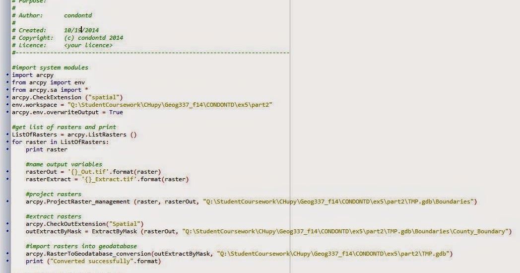 Uwec Gis Tim Condon Using Python Script To Run Arcgis Operations