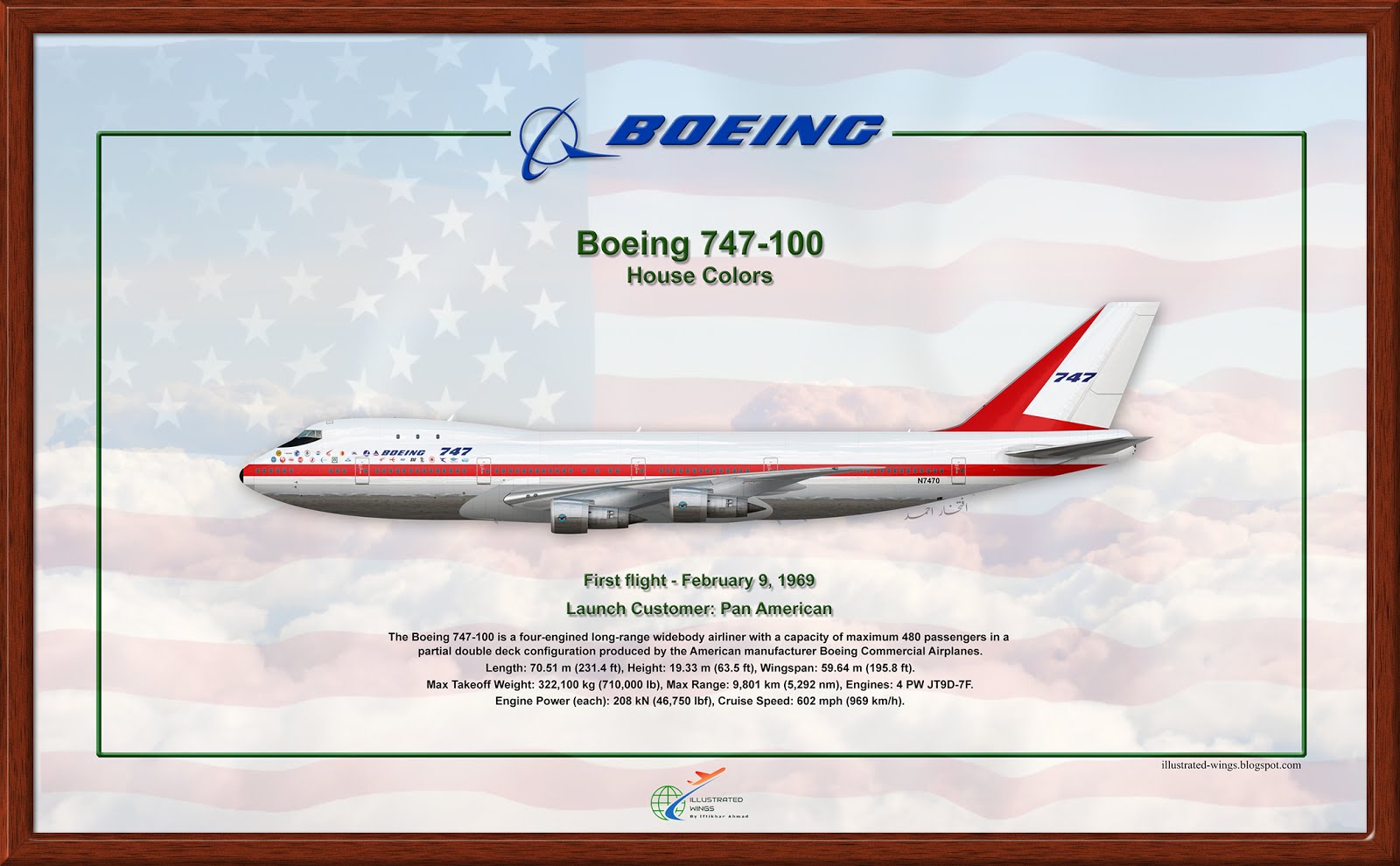 Illustrated Wings: House Color Series - Boeing 747-100