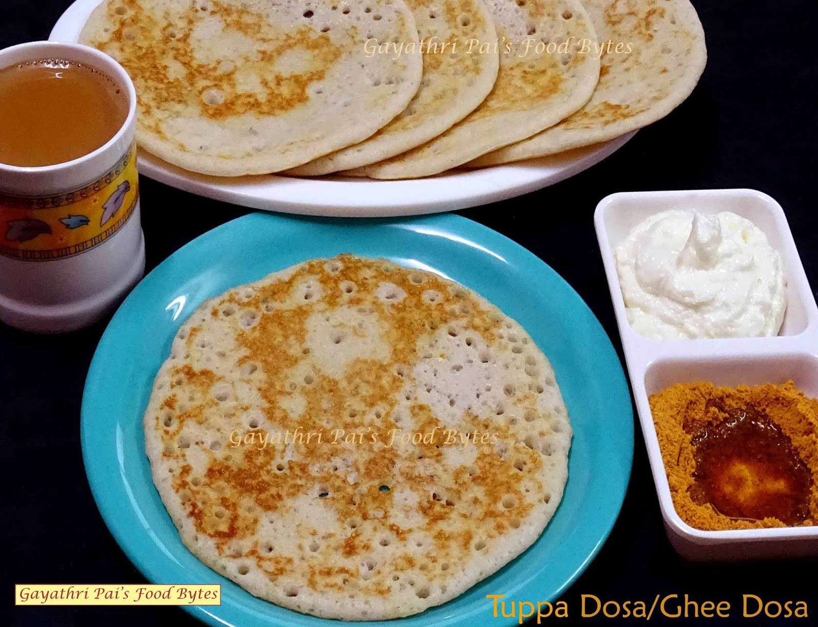 Gayathri Pai's Food Bytes: Bisi Bisi Tuppa Dosa / Hot Hot Ghee Dosa.