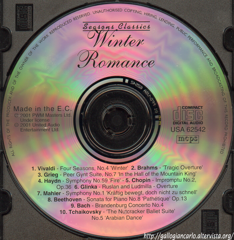 Seasons Classics "Winter Romance" CD EAN 778325625429 – 5021364625420 ...