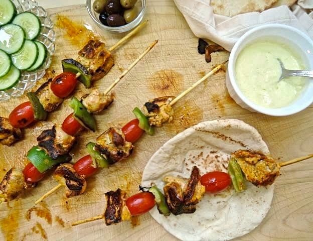The Briny Lemon: Grilled Lebanese Chicken Kebabs with Garlic Sauce