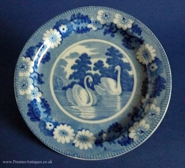 Premier Antiques: Early Blue and White - Clews 'Swans' Pattern