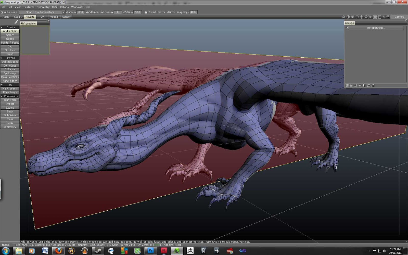 Dragon re-topo finished