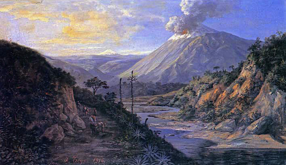 RAFAEL TROYA (1845-1920) El Tungurahua (5,023 m - 16,480 ft) Ecuador In ...