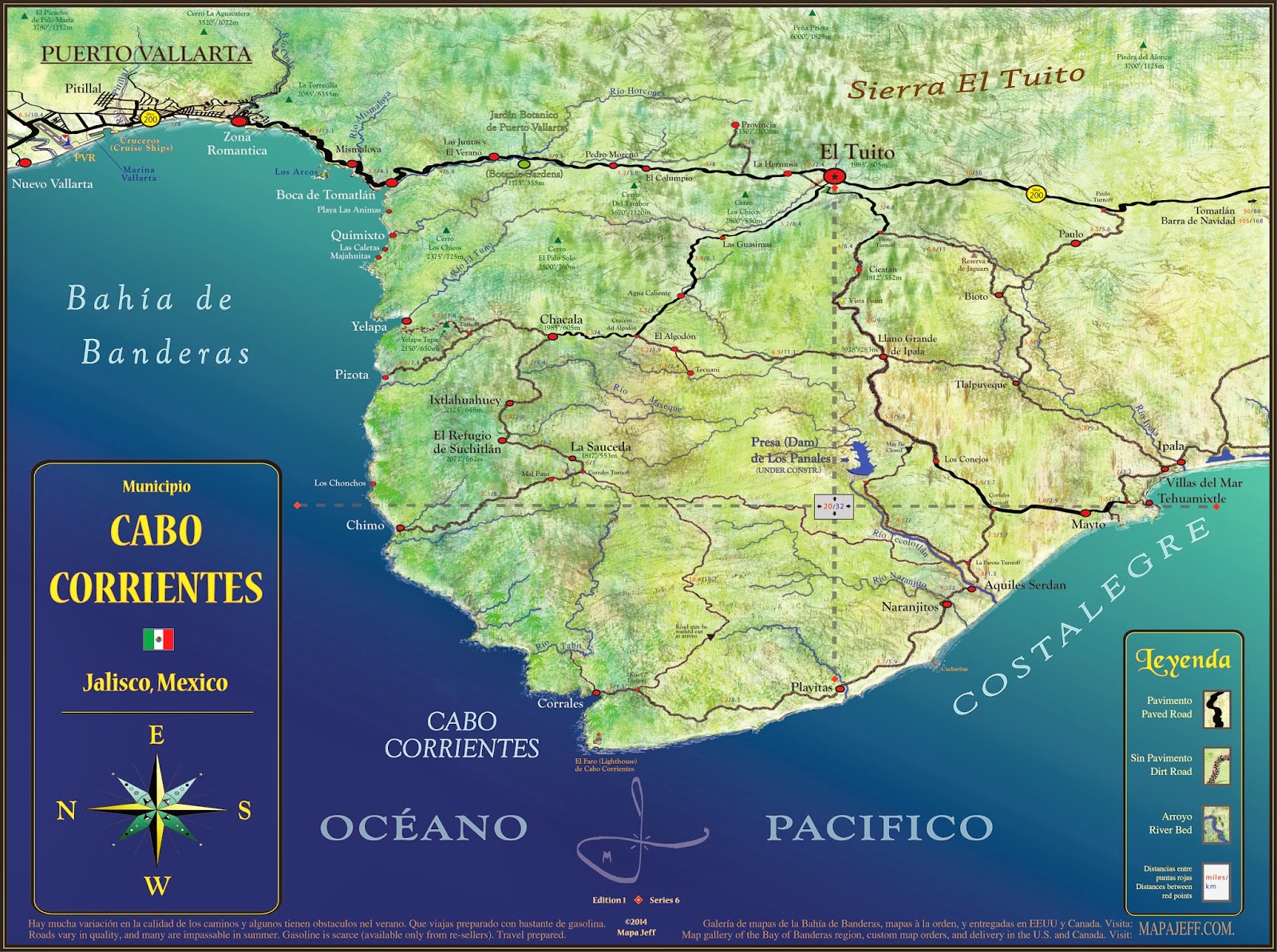 Mapa Jeff Cartography: Cabo Corrientes Map