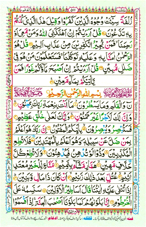 Gateway to Quran: Colour Coded Quran - Para 29