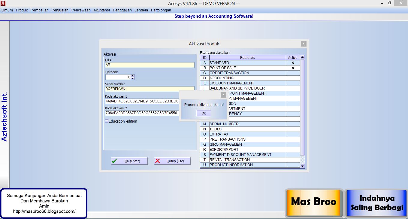 Software Management: Acosys 4.1.86 Serial + Patch