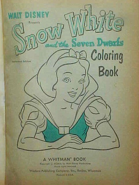 Filmic Light - Snow White Archive: 1952 Snow White Coloring Book ...