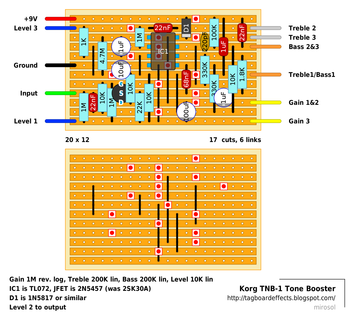 Guitar FX Layouts: Korg TNB-1 Tone Booster