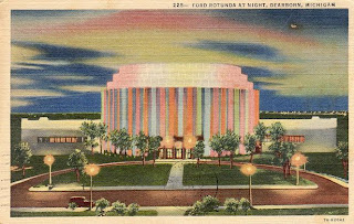 Kentucky Travels: Old Postcard- Ford Rotundra- Dearborn, Michigan