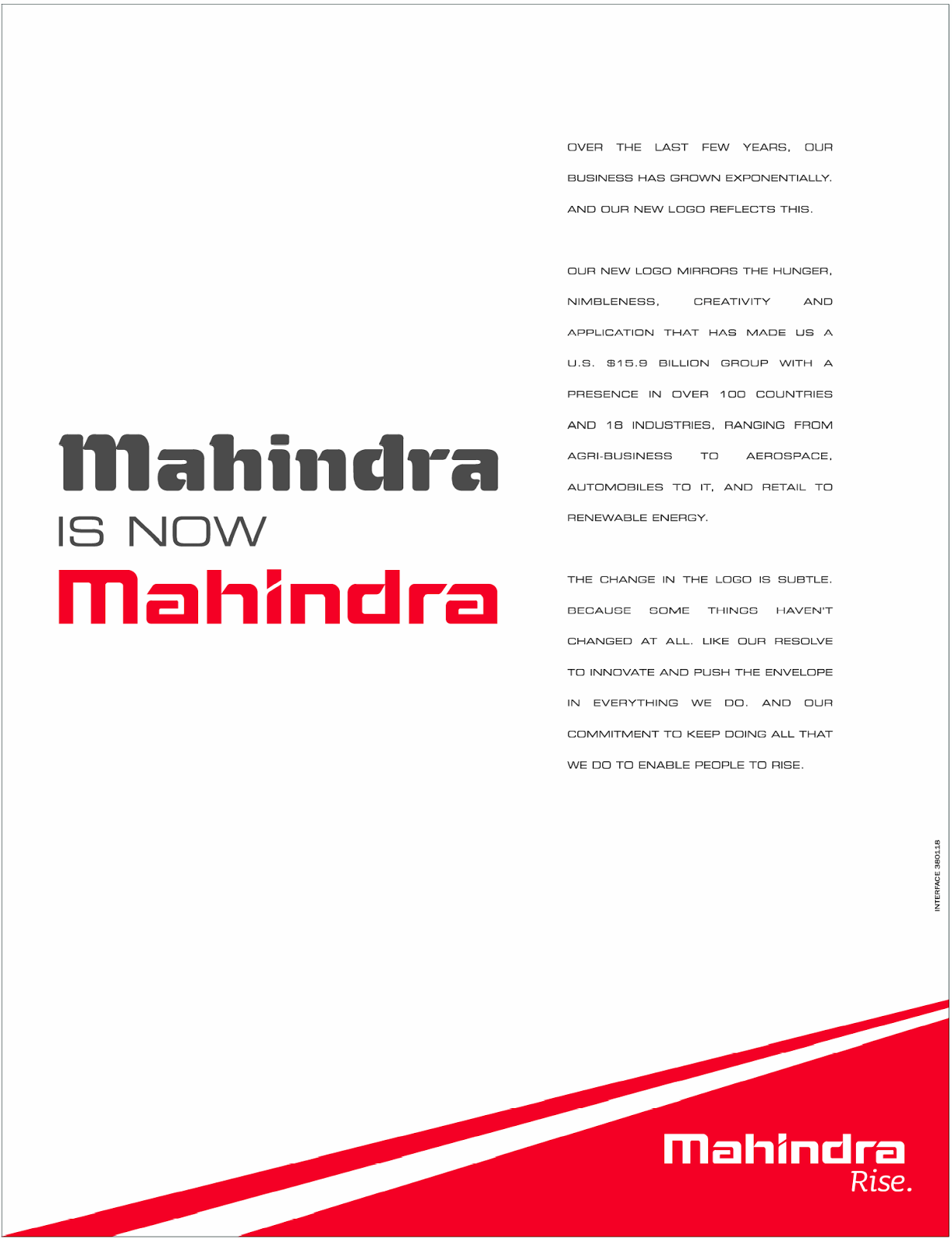 lets talk business: Mahindra and its font change