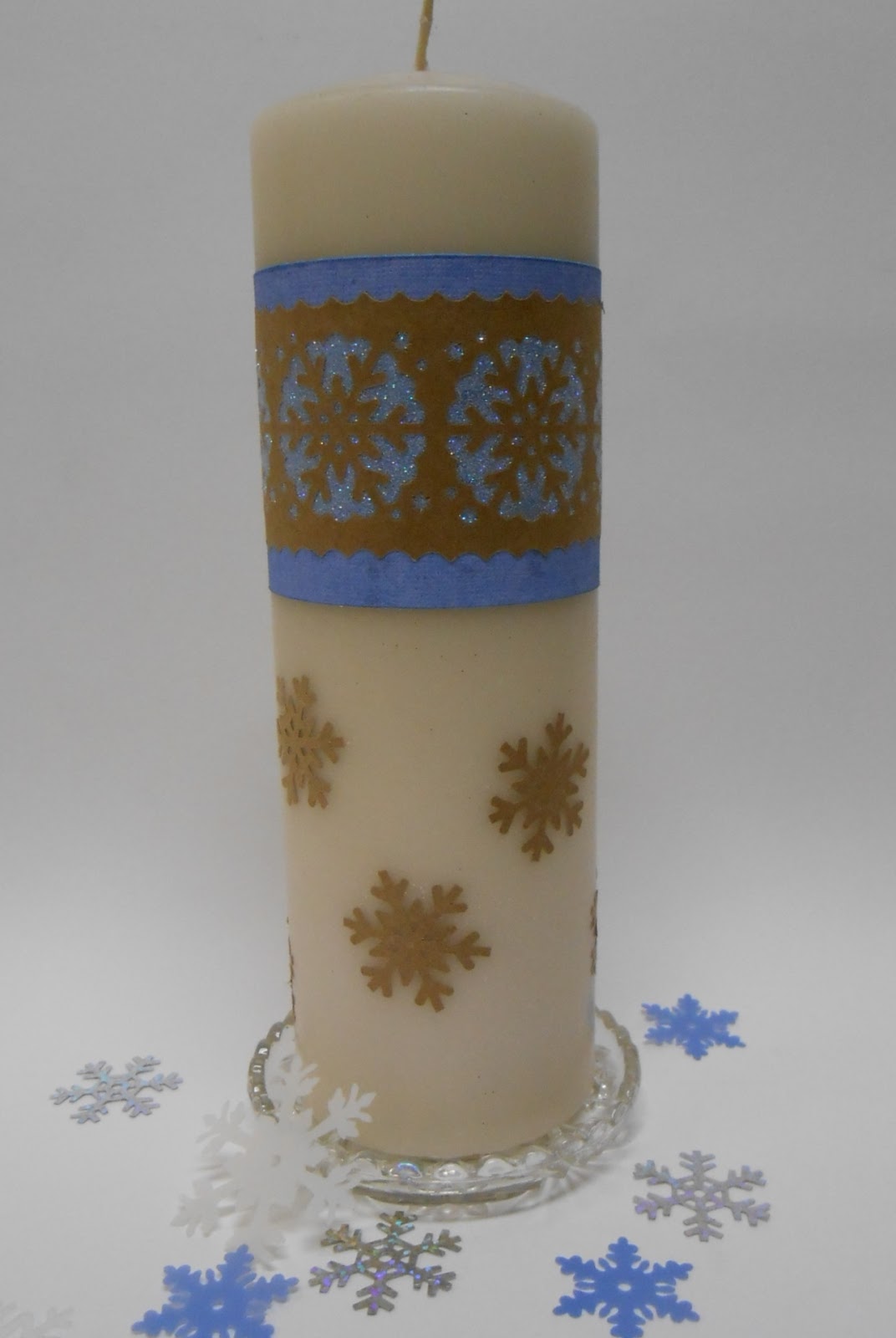 ArtGlitterBlog: Art Glitter - Snowflake Candle