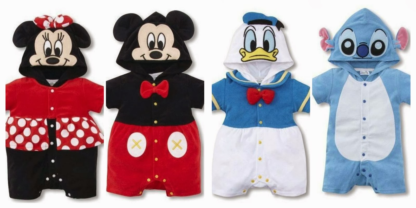 Everything Kiddyland: PRE-ORDER - DISNEY CHARACTER BABY ROMPERS WITH HOOD