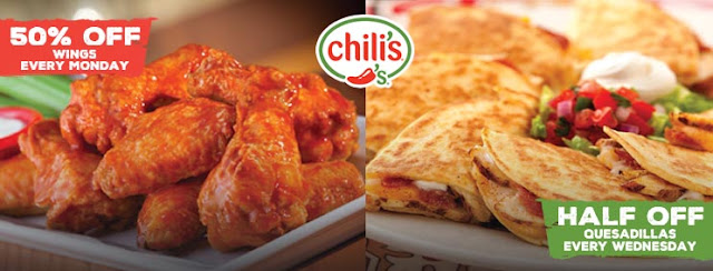 Manila Shopper: Chili's Monday & Wednesday Promos: Jan-Mar 2018