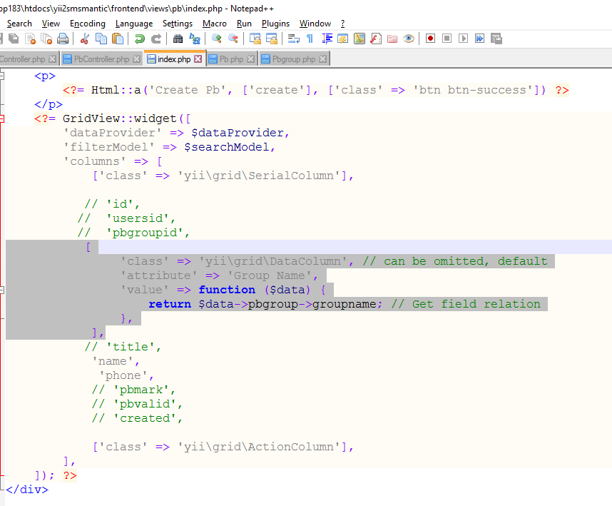 Tuturial Yii2 Indonesia: membuat relasi antar tabel (1 tabel)