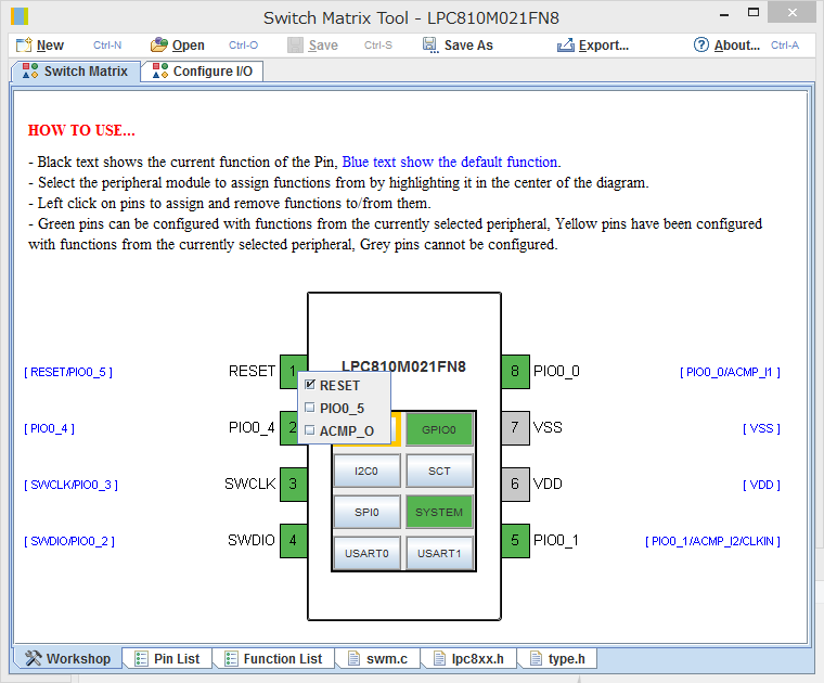 ゆっくり、気の向くままに: LPC810をサンプルソースでLチカ！とリセットピンの扱い