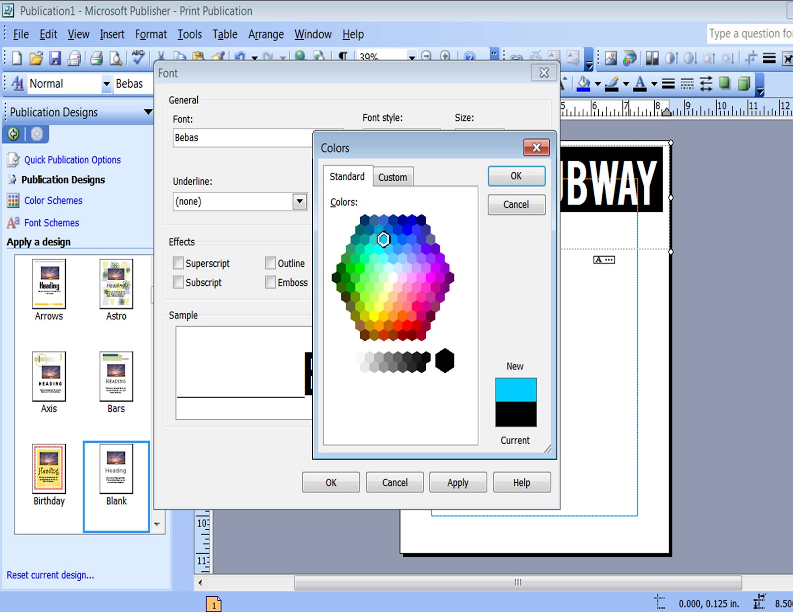 Make Subway Art Using Publisher