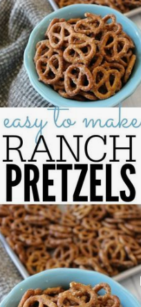 GARLIC RANCH PRETZELS RECIPE - EASY SEASONED PRETZELS - Snack Food