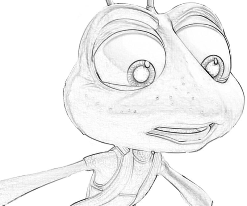How Draw A Bugs Life Flik Sketch Coloring Page