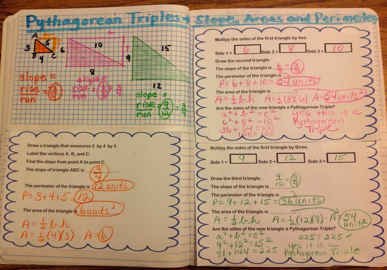 Equation Freak: Pythagorean Triple INB page - an update of an old foldable