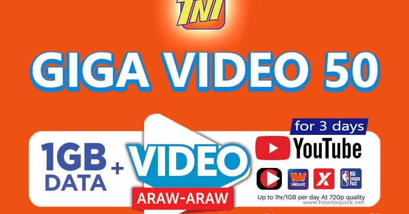 TNT GIGA Video 50 – 1GB Data + 1GB per Day for Video, Unlitext to All ...