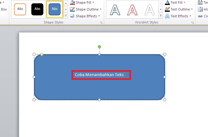 Menambahkan teks kedalam Shape di Ms Word - Teknologi Informasi