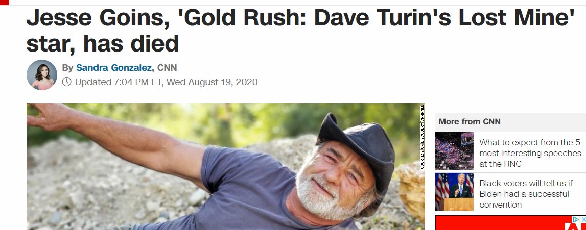 The Mindless Freaks: Jesse Goins of 'Gold Rush' has died