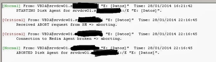La Web de Fegume: Mensaje de Error HP Data Protector 7 - Received ABORT request from SM => aborting