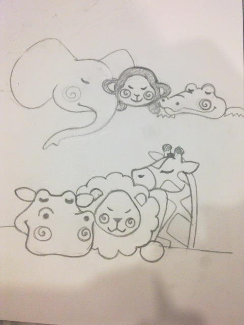 projectile vomit: designing animals - baby blanket