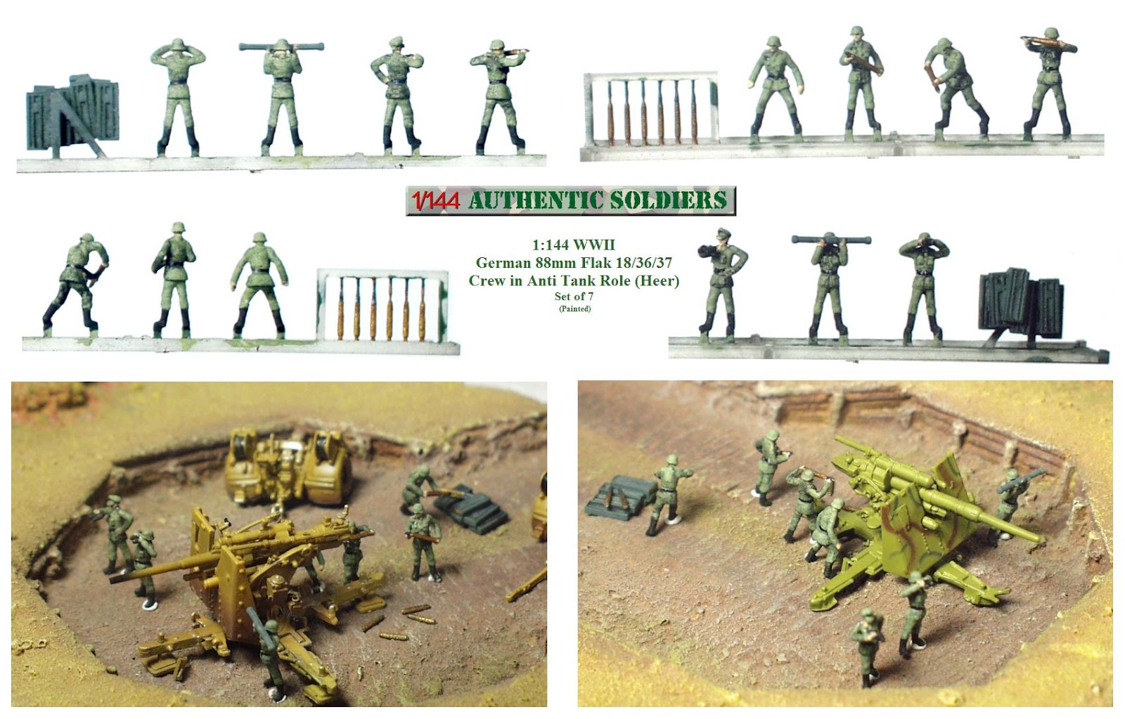Kampfgruppe 1/144: 1/144 88mm Flak 18/36/37 Crew in Anti Tank Role ...