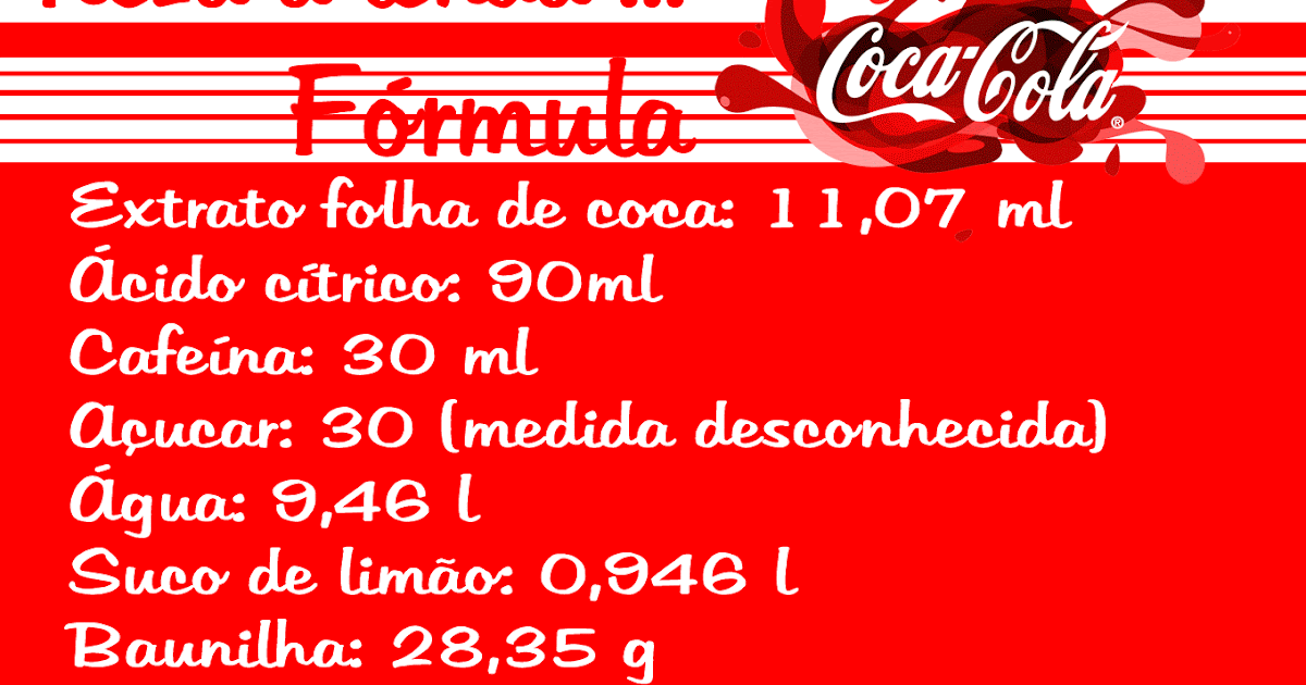 Formula Della Coca Cola - RETOEDU