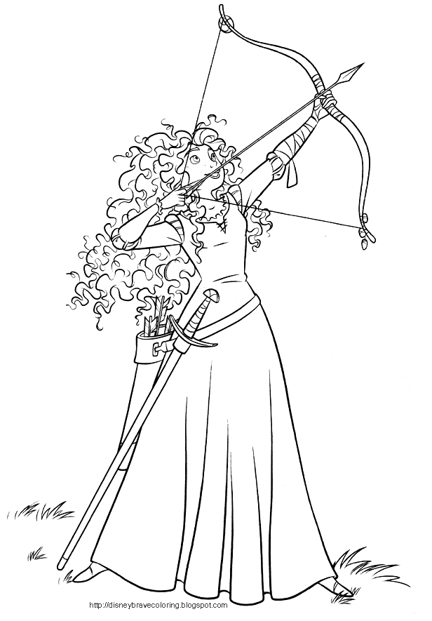BRAVE MERIDA COLORING PAGES