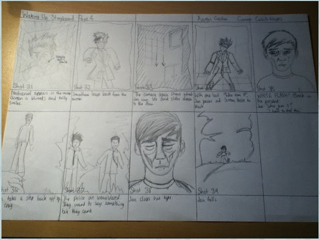 Aaron Gaston's Magnificent Media Studies Blog: Storyboard - Waking Up