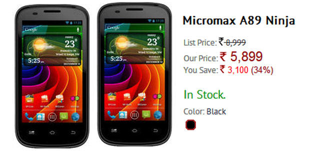 Mobile Phones Reviews,Specification|Price In India: Micromax Ninja A89 ...