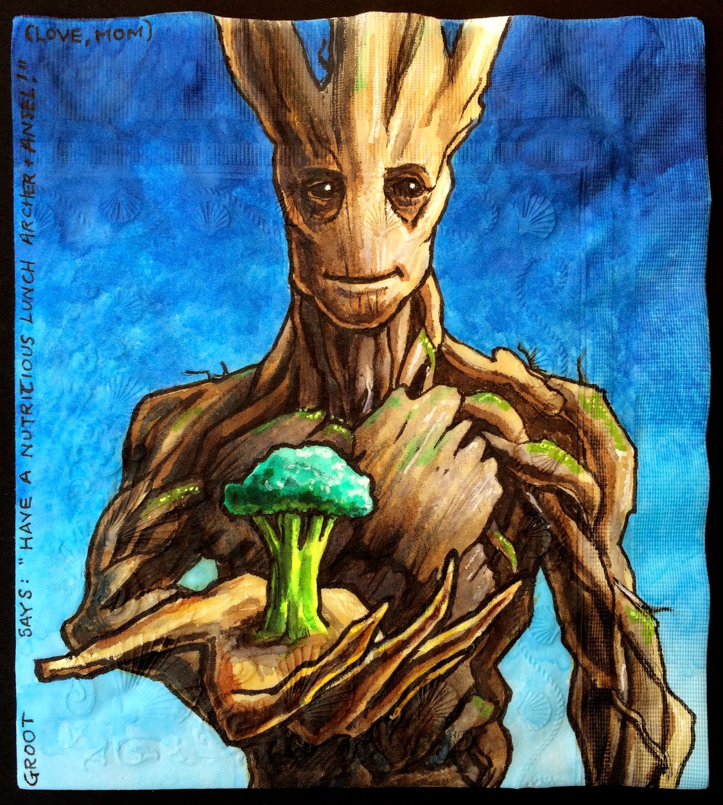 Daily Napkins: Guardians of the Galaxy's Groot Offers Broccoli For Lunch