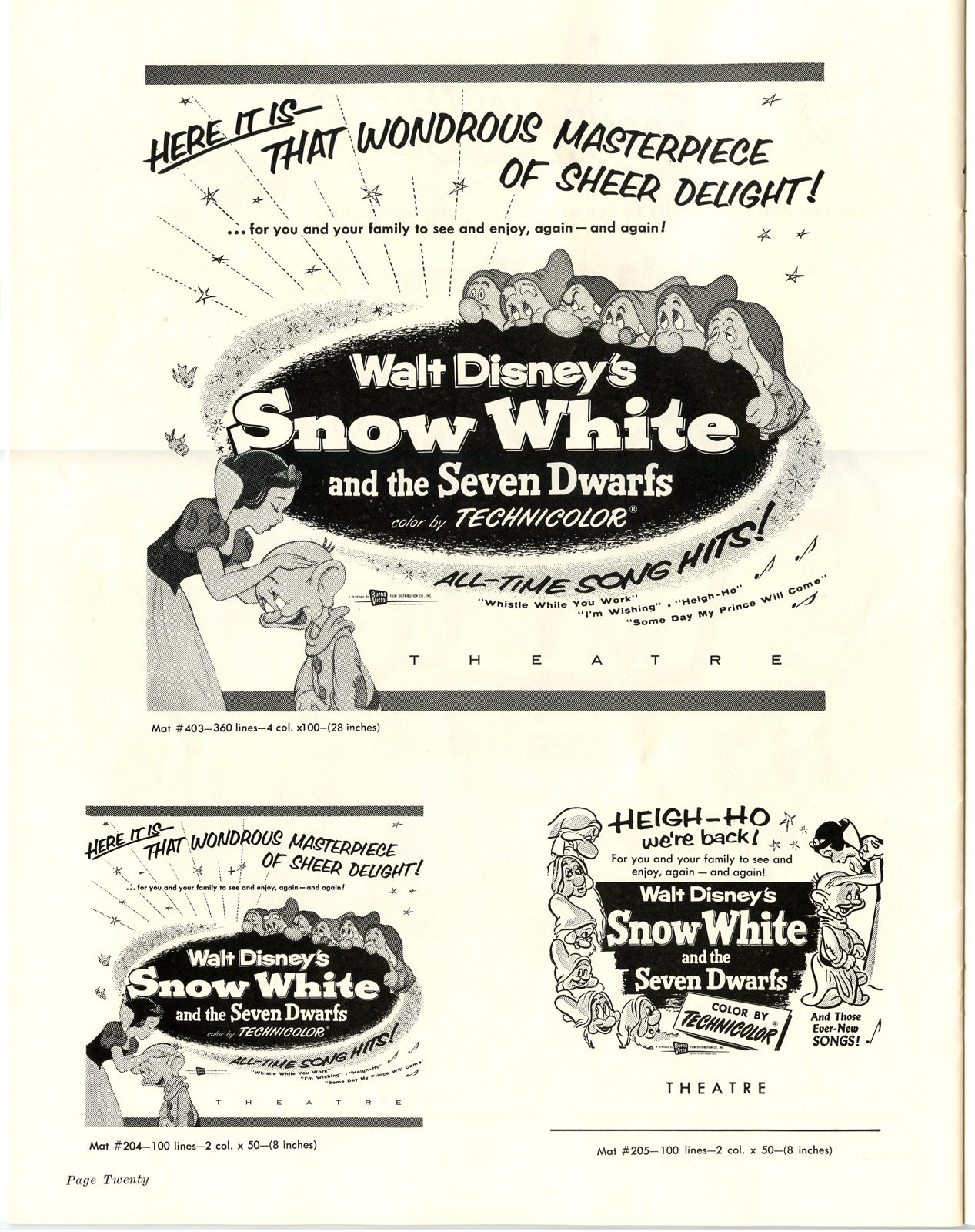 Filmic Light - Snow White Archive: Theatre Ads