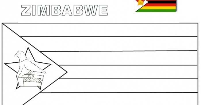 Geography Blog: Coloring page flag Zimbabwe