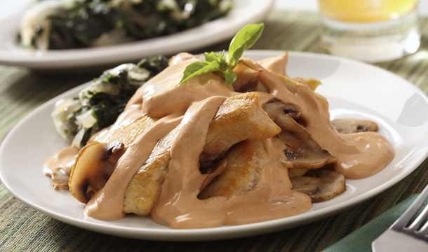 PLATILLOS ARGENTINOS : SUPREMA DE POLLO CON SALSA DE CHAMPIÑONES