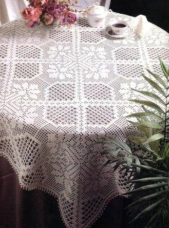 Victoria - Handmade Creations : Τραπεζομάντηλο με μεγάλα μοτίφ πλεκτά ...
