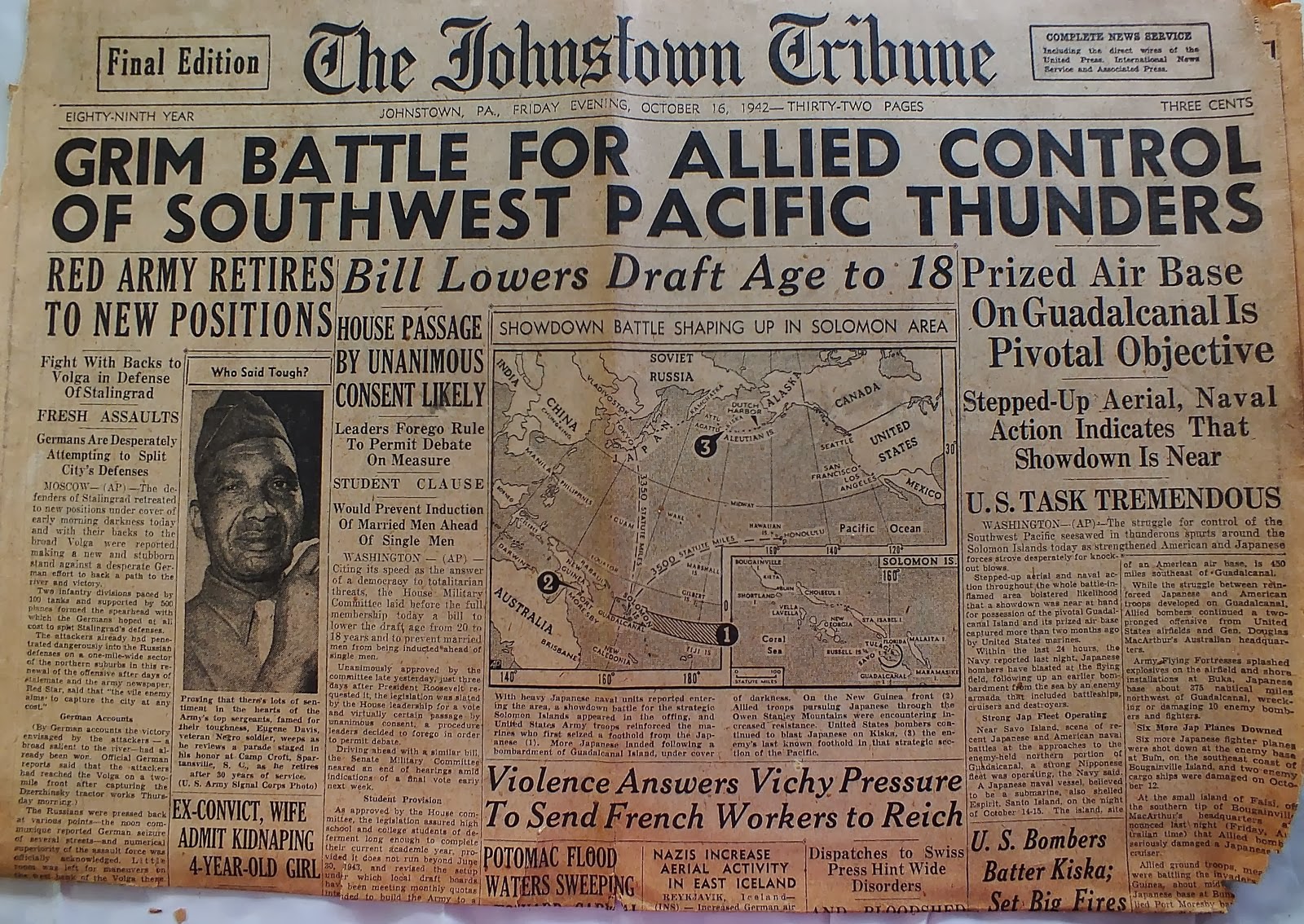 Vintage Johnstown: October 16, 1942: GRIM BATTLE FOR ALLIED CONTROL OF ...
