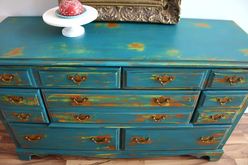 The Turquoise Iris ~ Furniture & Art: Teal Buffet / Dresser