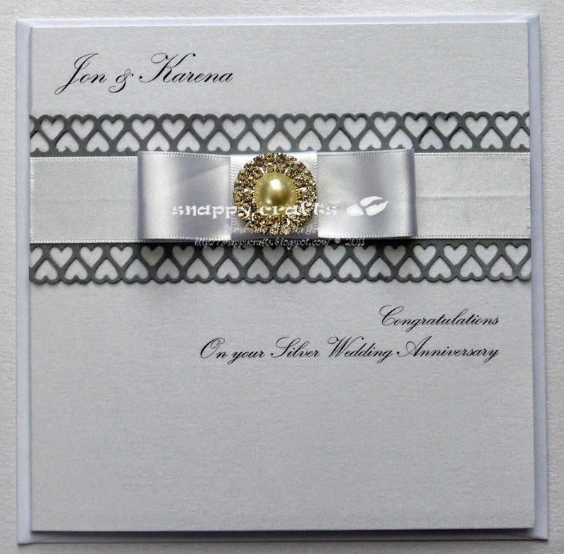 Snappycrafts: Congratulations on your Silver Wedding Anniversary.