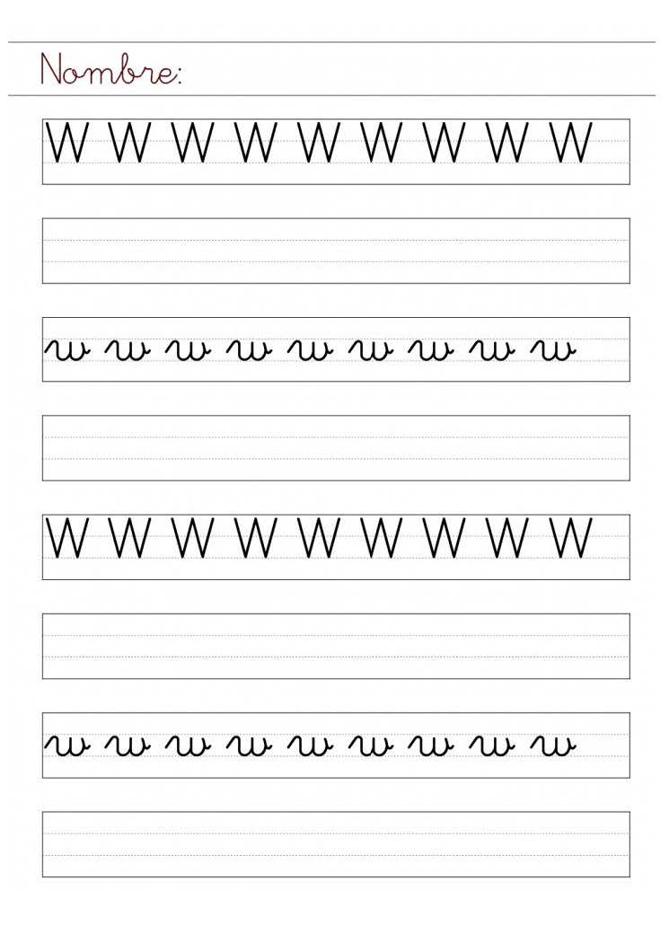 LECTOESCRITURA: FICHAS ESCRITURA W