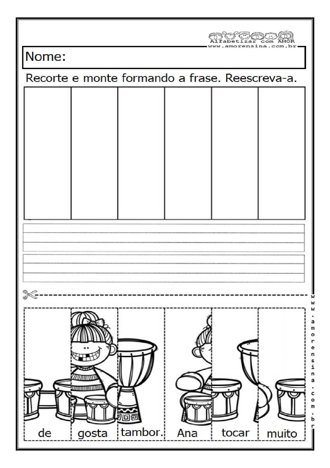 Atividades De Formar Frases 1 Ano - NAZAEDU