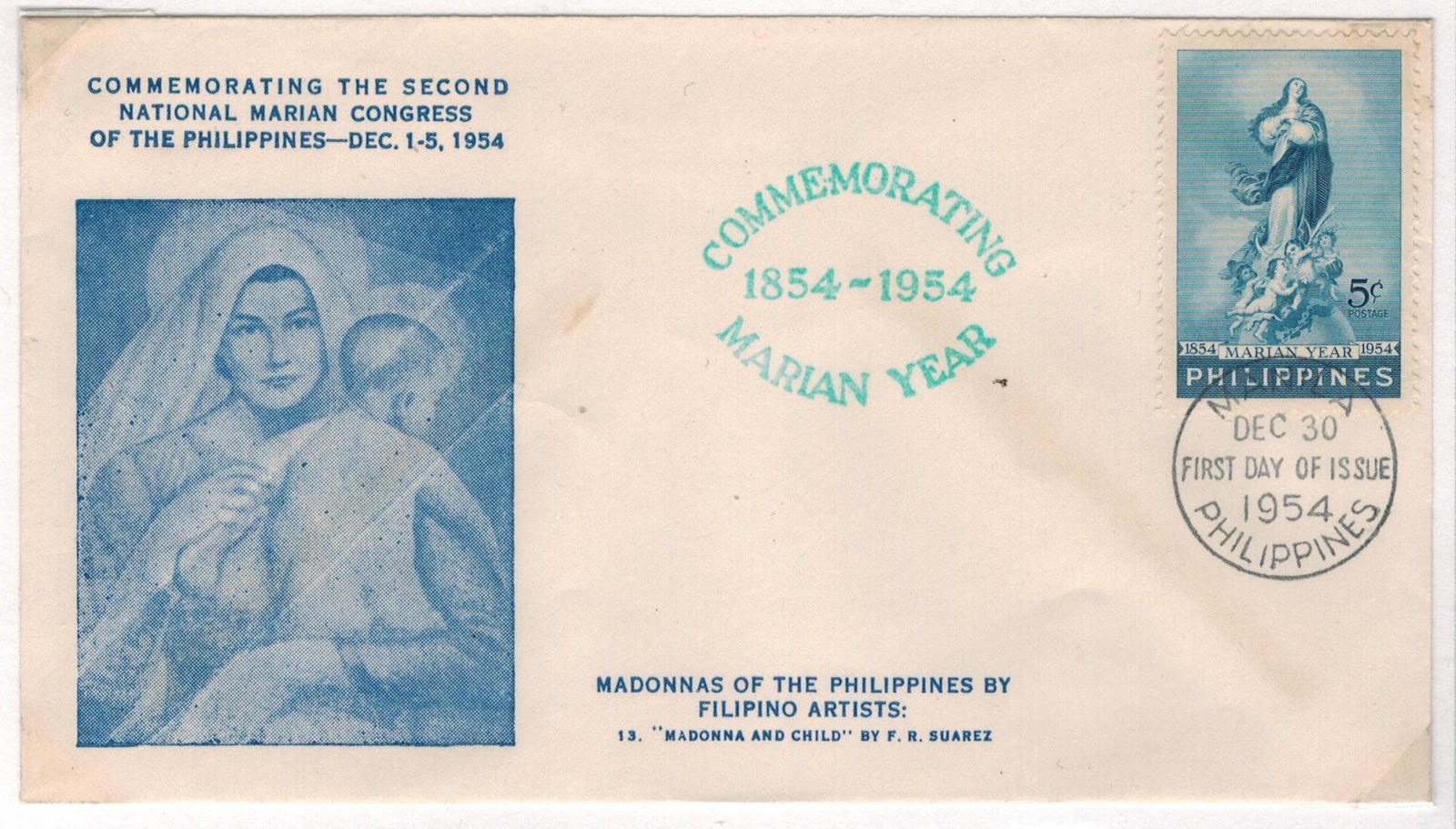 Philippine Republic Stamps : 1954 Marian Year